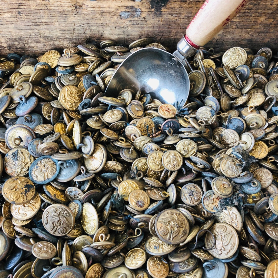 Lot of 10 Vintage Brass Military Uniform Buttons Army - Etsy