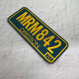 Vintage 1970 Oregon Bike License Plates - Bike Plate - Cereal Box Prize ...