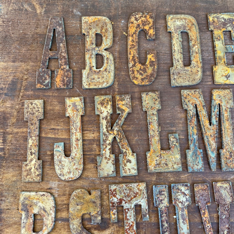 Rusty Metal Letters and Numbers 3 Letter Sign Letter - Etsy