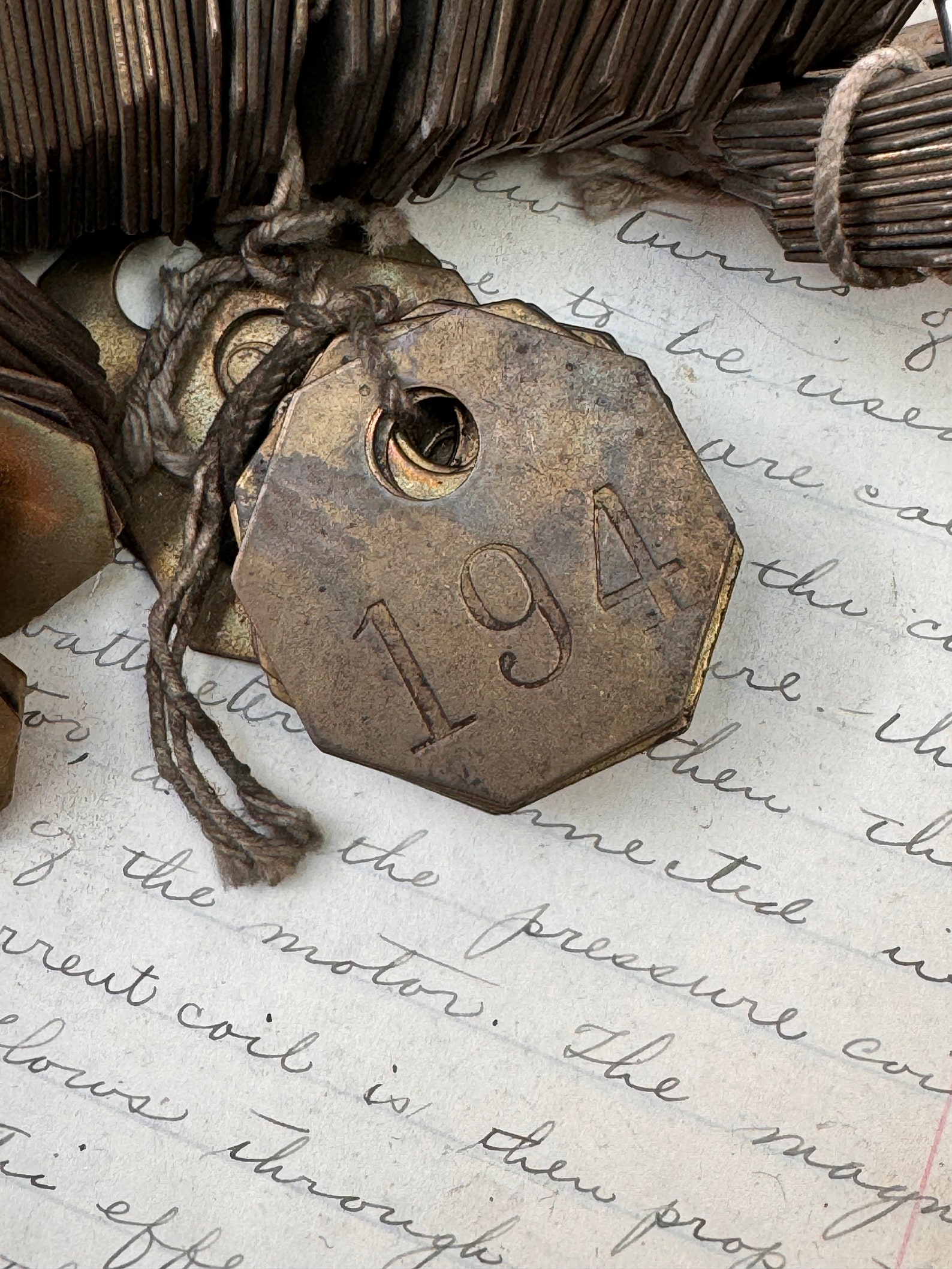 Antique Numbered Brass Tags 100s - Locker Key Tag - Vintage Tool Tag ...