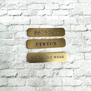 Custom Hand Punched Brass Tag - NO Holes -hand Stamped Key Tag - Label ...