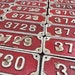 Vintage Fire Box Numbers Red Tags Metal Tag Favorite Numbers - Etsy