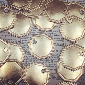 Custom Hand Punched Octagon Brass Tag - Hotel Room Key Tags - Key Fob ...