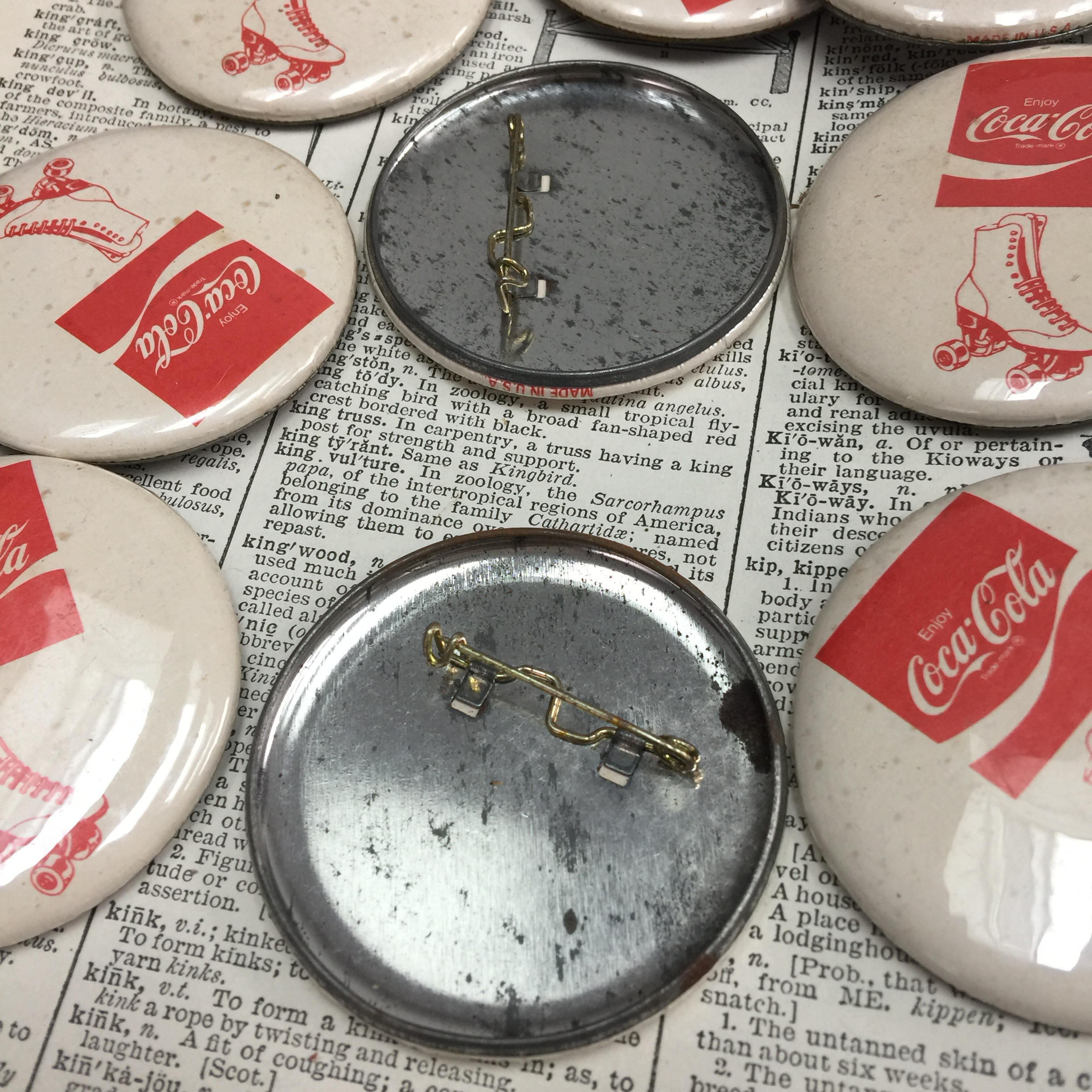 Vintage Coca Cola Rollerskate Button - Coke Pinback- Vintage Coke Pin ...