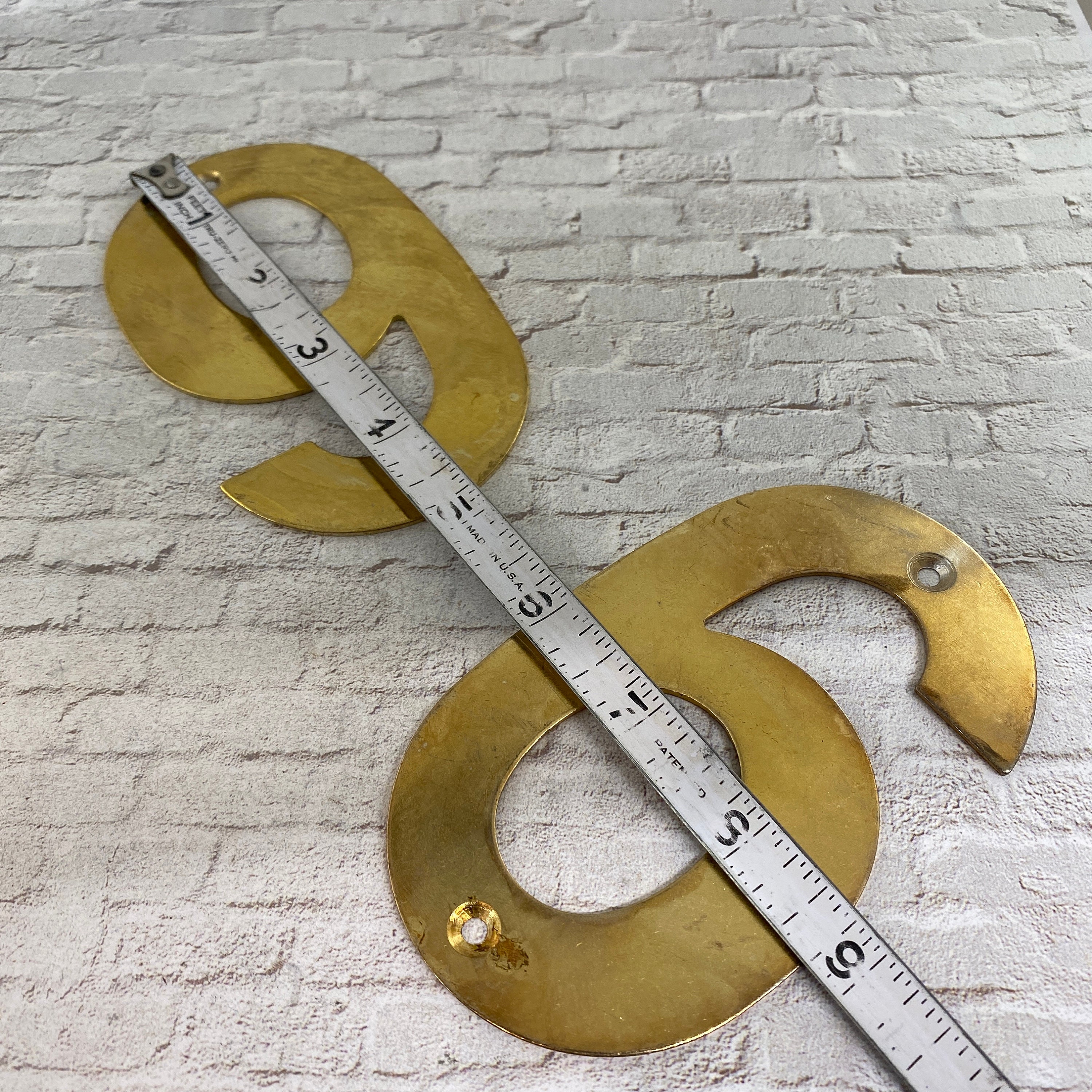 Vintage house numbers - brass House Number - salvaged address Number ...