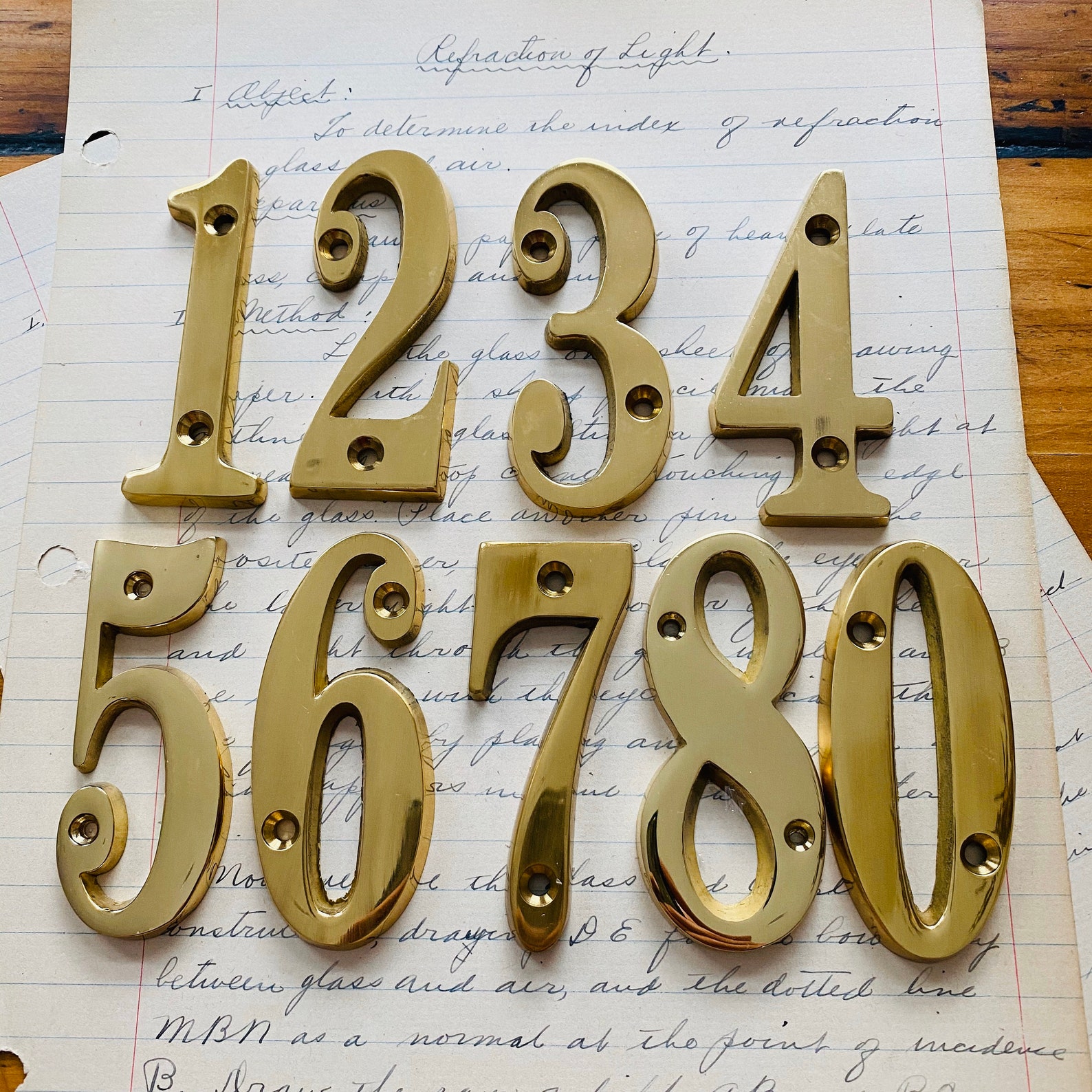 Vintage 3" House Numbers - Your Choice Brass House Number - Salvaged ...