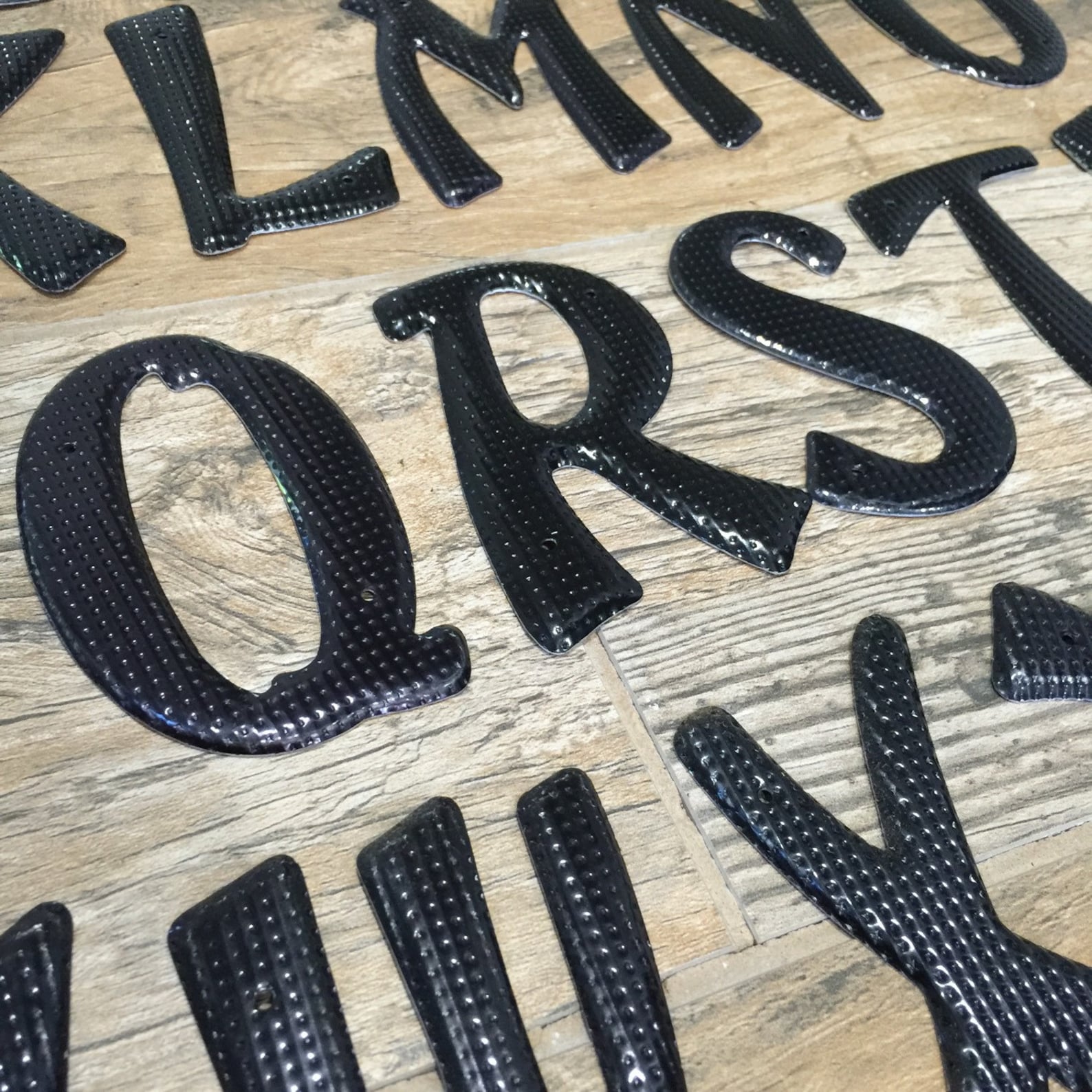Vintage Black Metal Letters 3.5 Textured Letter - Etsy