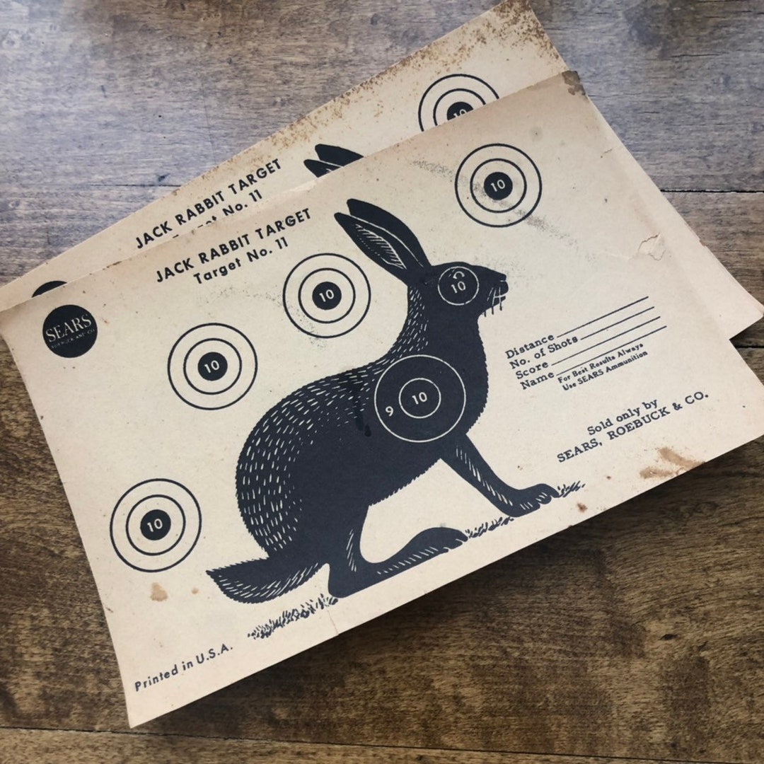 Vintage Sears Jack Rabbit Target - Paper Target No. 11 - Sears Roebuck ...