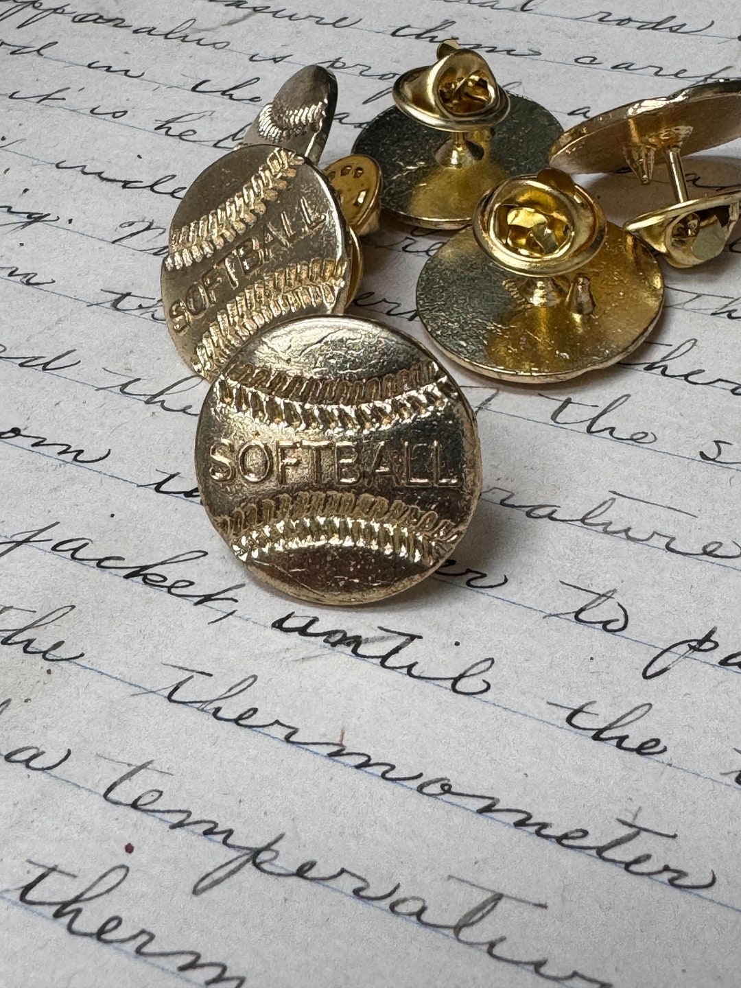 Softball Varsity Sport Pin - Gold Metal - Letterman Pin - Highschool ...