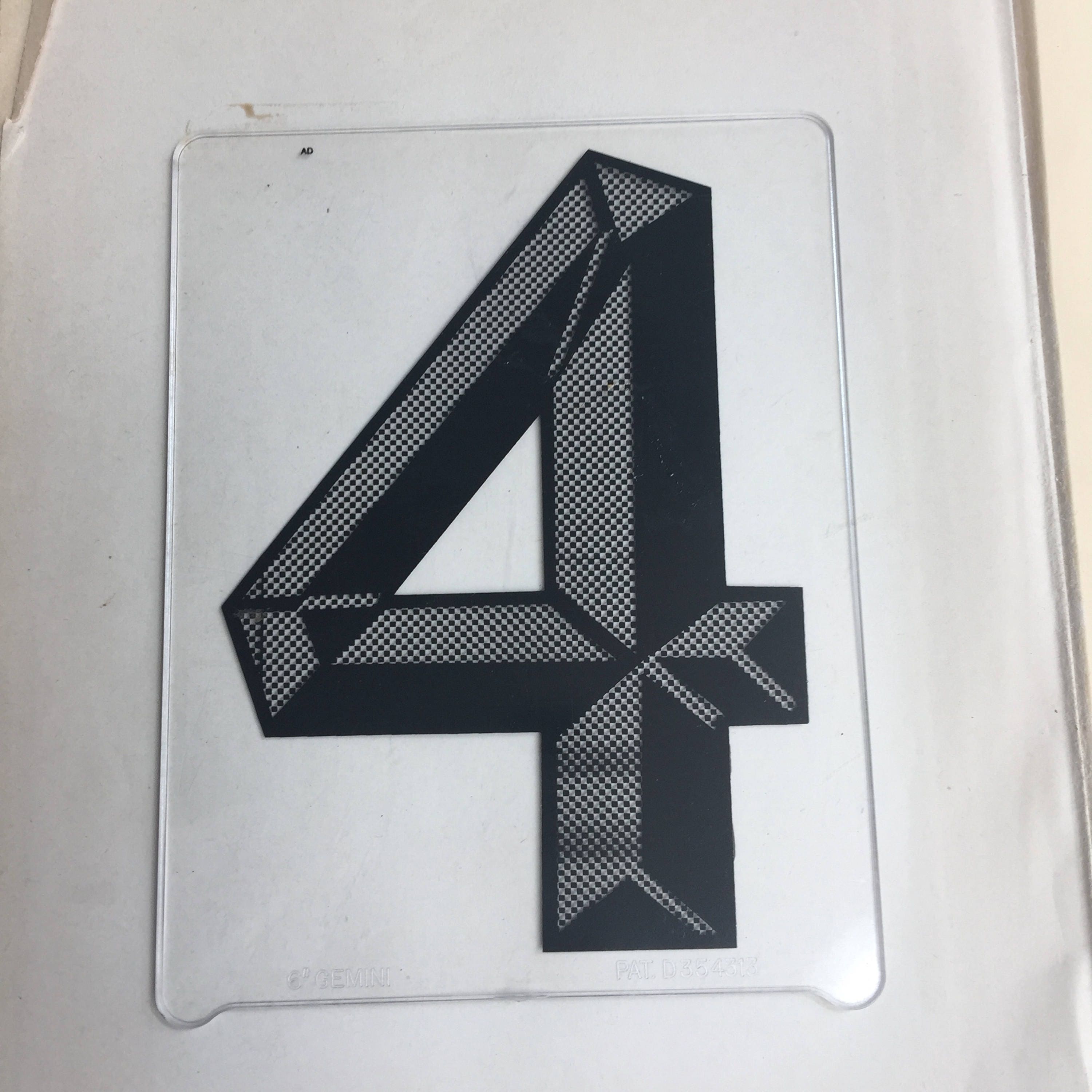 Clear plastic number 4 – Plexiglas number - Black marquee letter ...