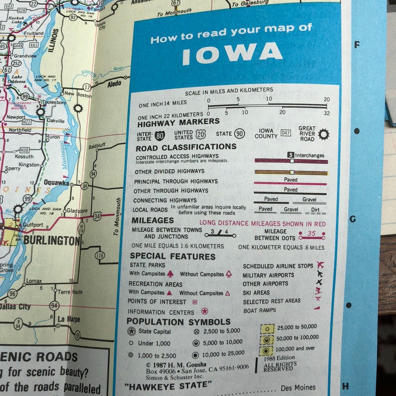 Vintage Paper Map 1980's Map Your Choice MN IA or MI | Etsy