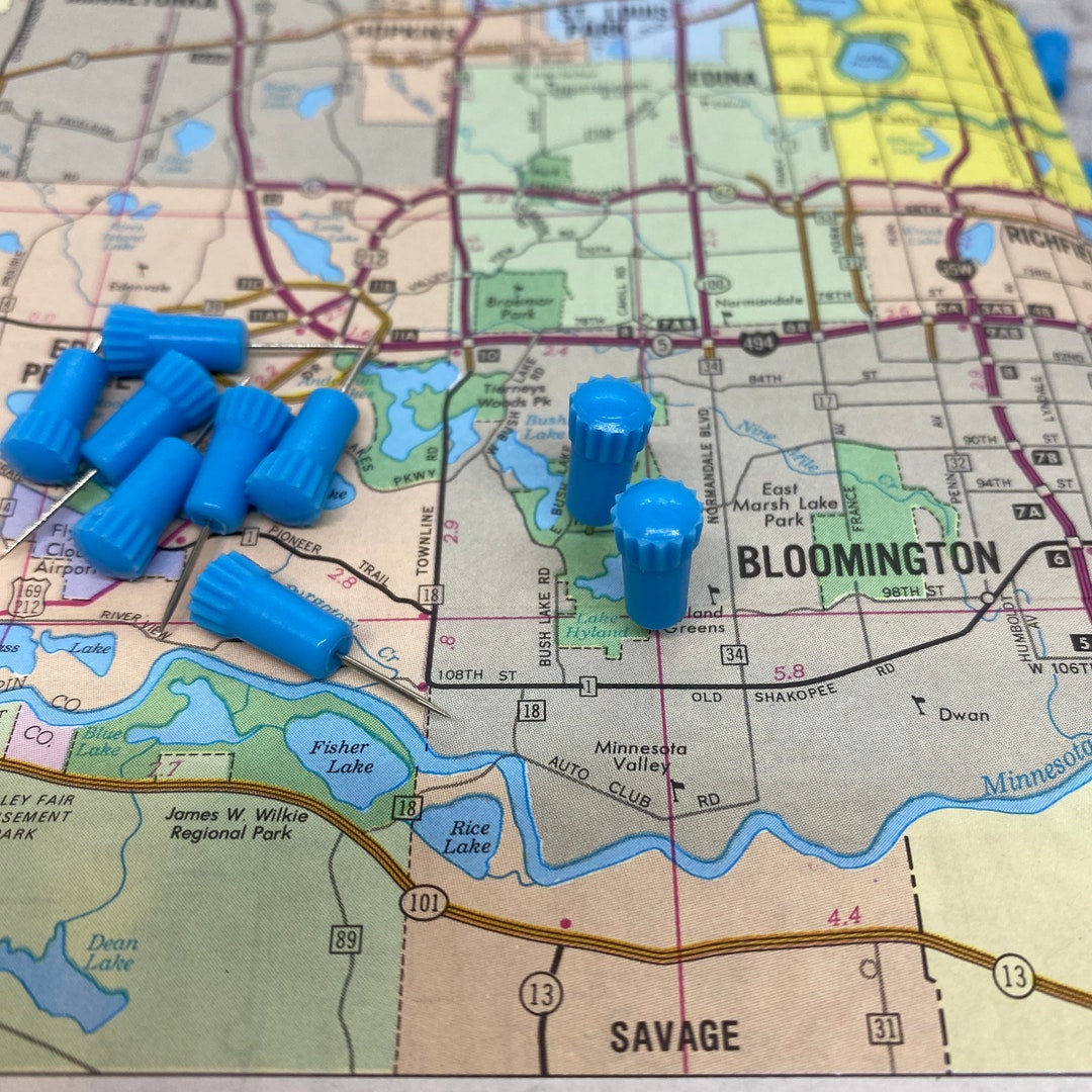 Lot of 50 Vintage Blue Colored Map Pins - Vintage Tacks - Thumb Tacks ...