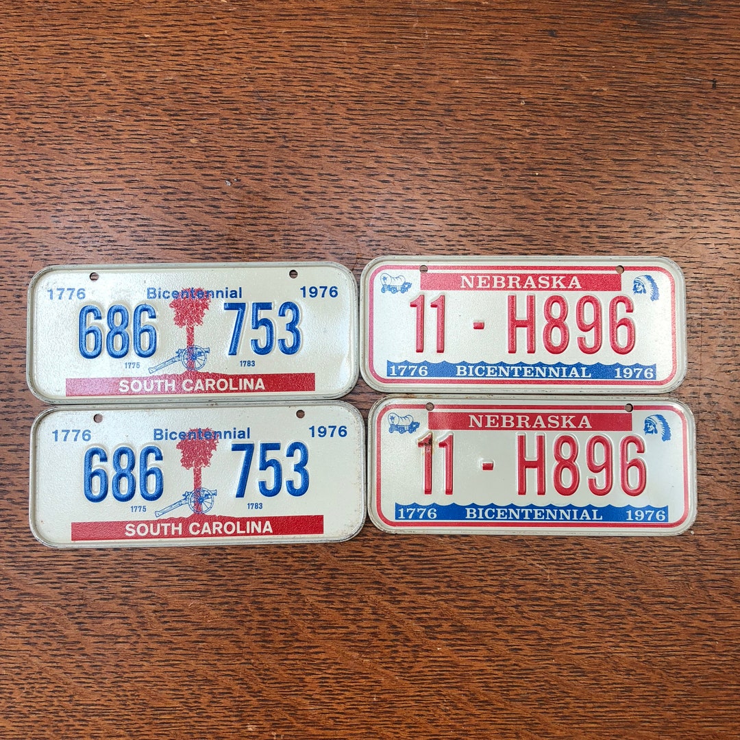 Vintage 1976 Bike License Plates - Choose Your State - Bike Plate ...