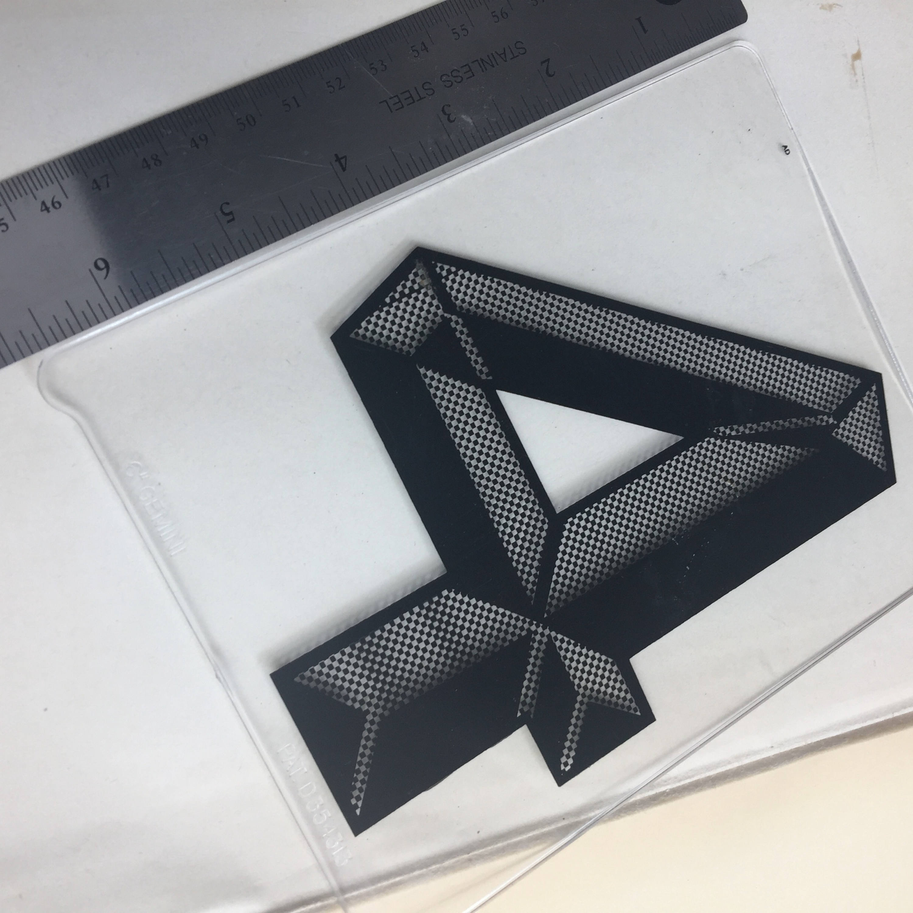 Clear plastic number 4 – Plexiglas number - Black marquee letter ...