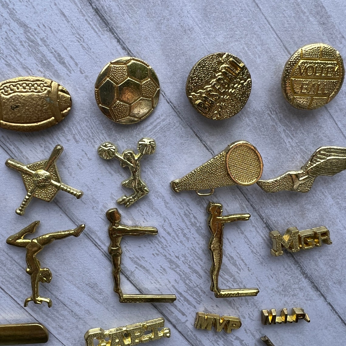 Vintage Varsity Sport Pin Gold Metal Letterman Pin - Etsy