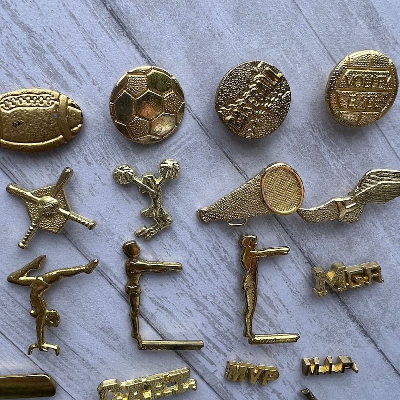 Vintage Varsity Sport Pin - Gold Metal - Letterman Pin - Highschool ...