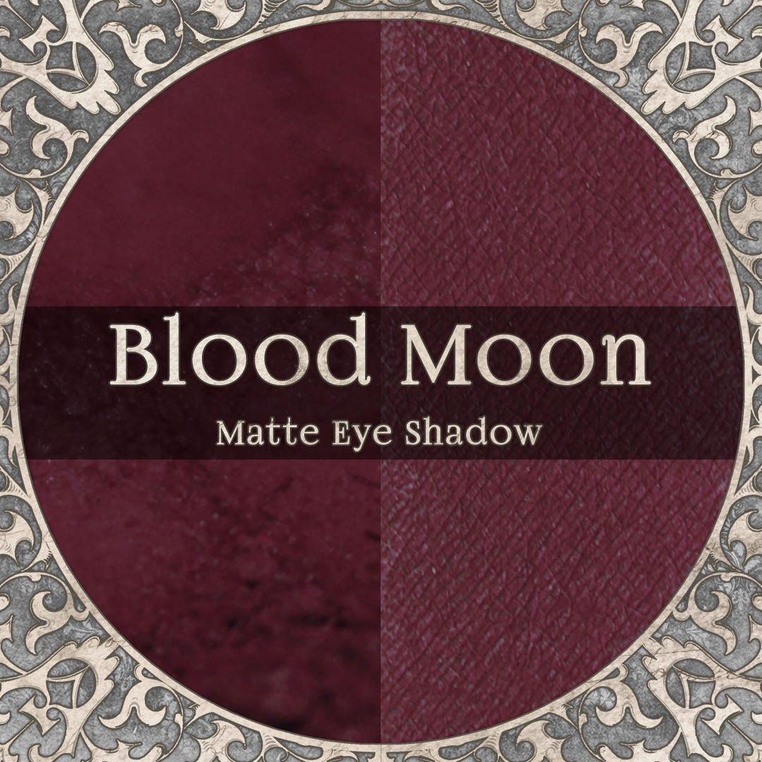 BLOOD MOON Eye Shadow: Matte Dark Red, Gothic Powder Makeup, TAT 5-6 ...