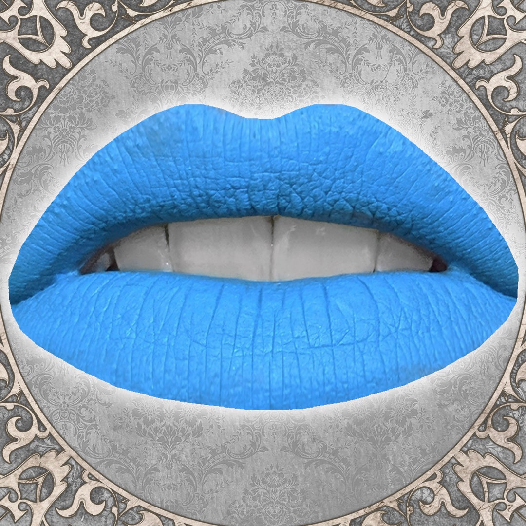 Matte Bright Sky Blue Liquid Lipstick, NIXIE, Cyber Goth Gift, Fantasy ...