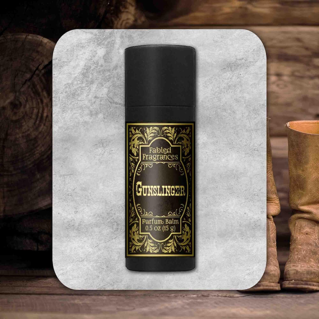 Smoke and Leather Solid Perfume Balm, GUNSLINGER, Texas Cedarwood and ...