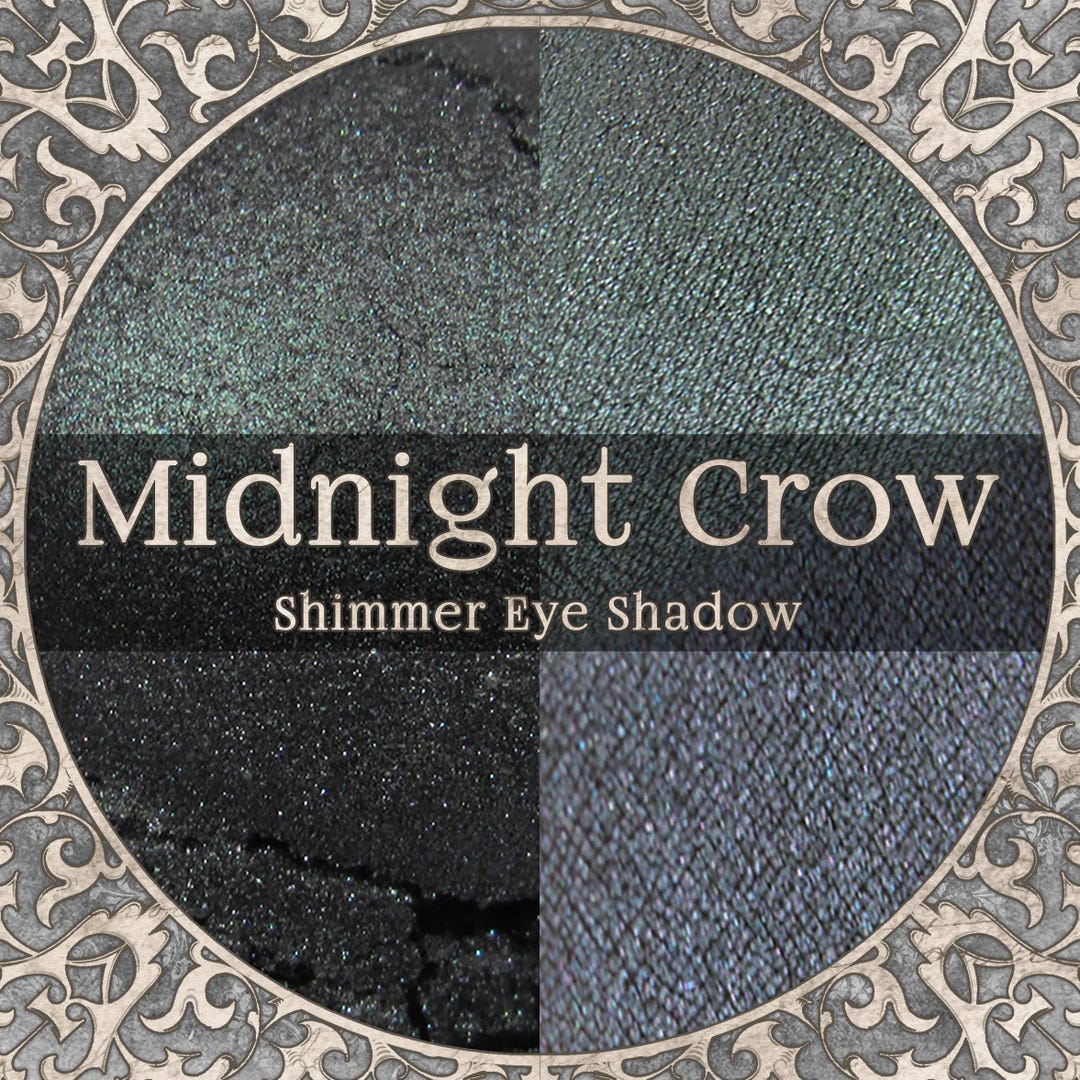 MIDNIGHT CROW Eye Shadow: Shimmery Dark Grey, Vegan Makeup, TAT 5-6 Biz ...