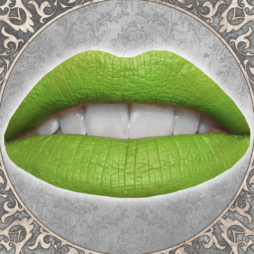 CHRYSALIS Liquid Lipstick: Matte Bright Green Vegan Makeup, TAT 5-6 Biz ...