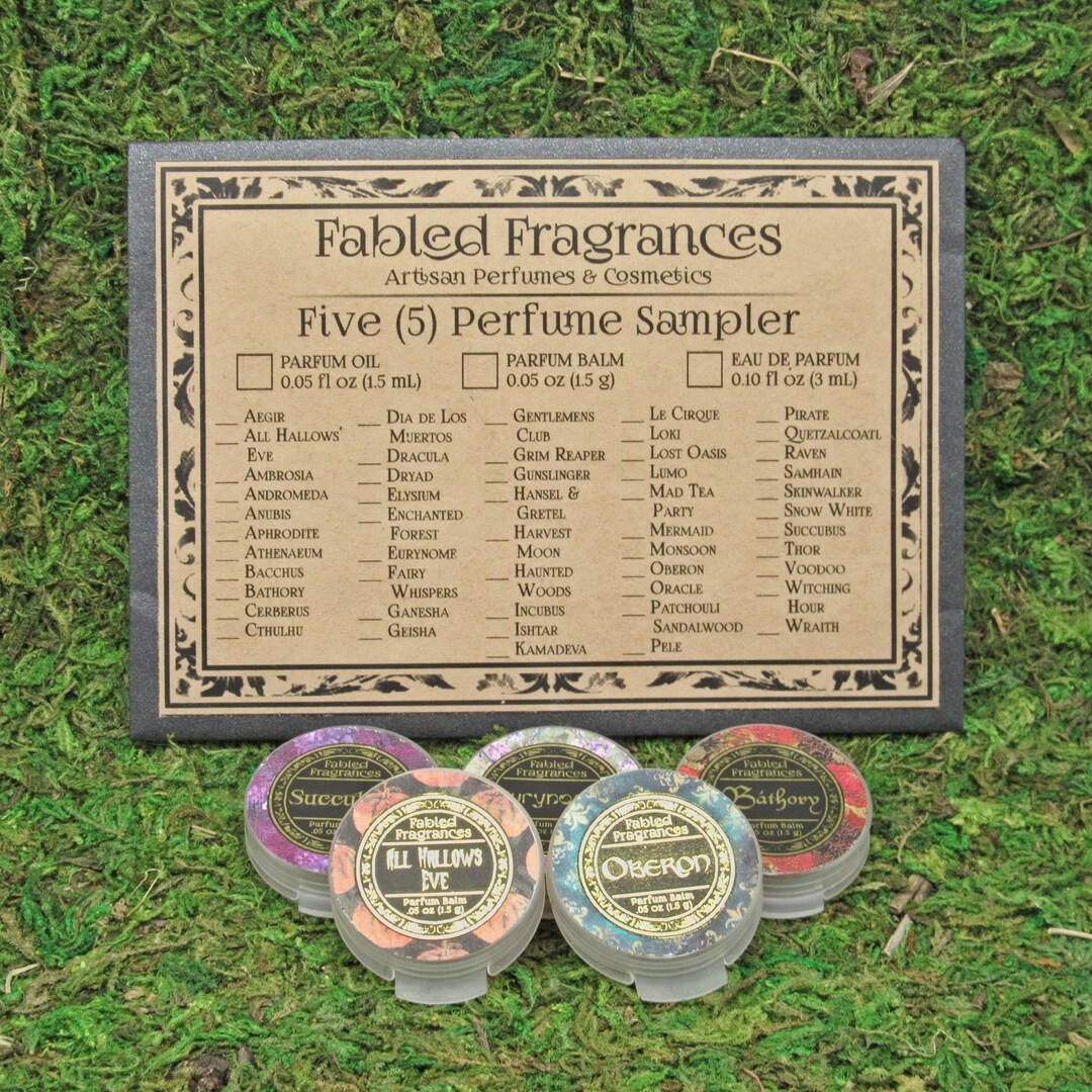 Solid Perfume Sampler: Choose 5 Scents, Vegan and Cruelty Free, TAT 5-6 ...
