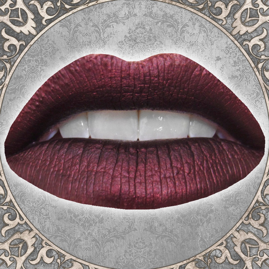 Deep Metallic Red Liquid Lipstick, ELIXIR VITAE, Romantic Goth Gift ...