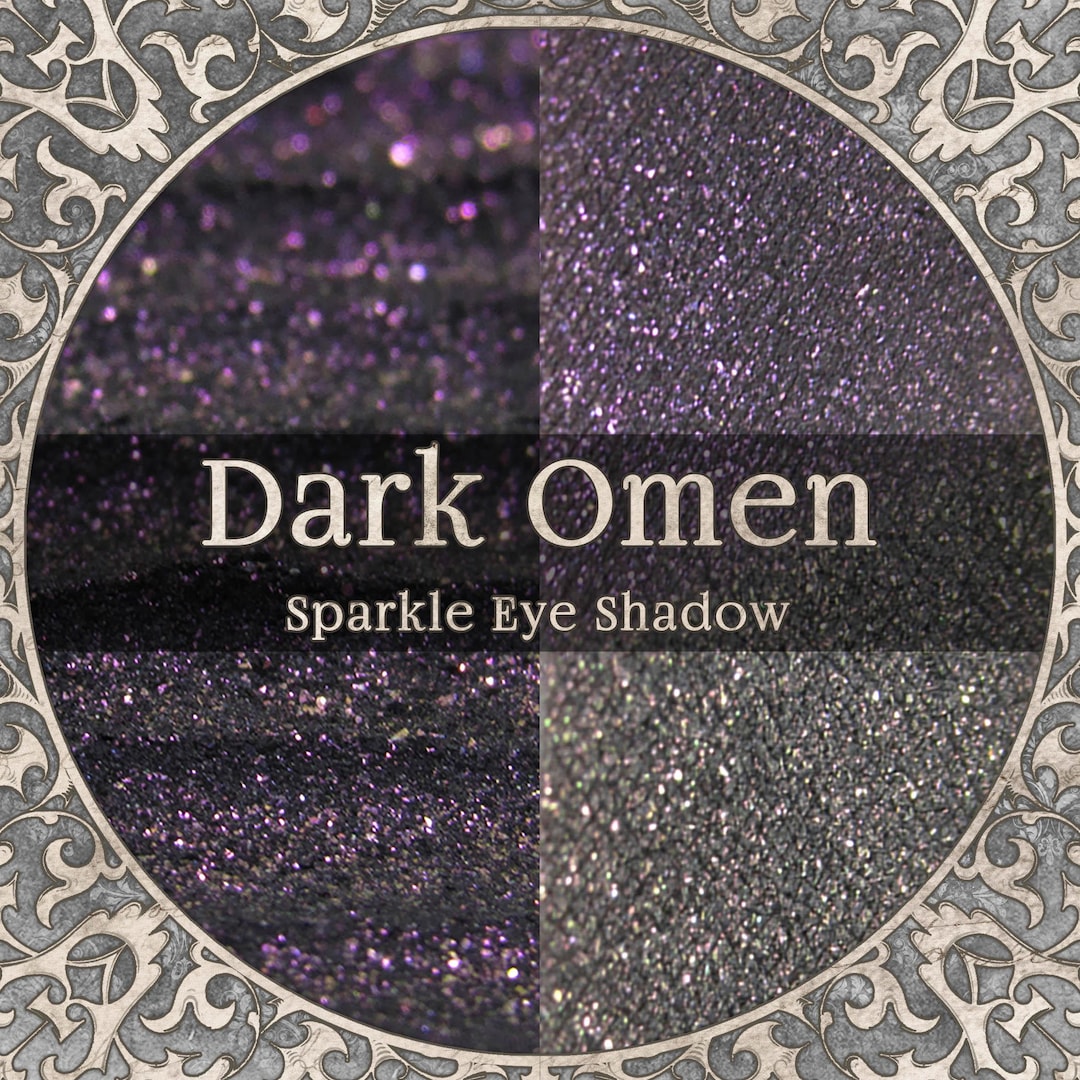 Black Shimmer Eye Shadow, DARK OMEN, Pink and Gold Sparkle, Halloween ...