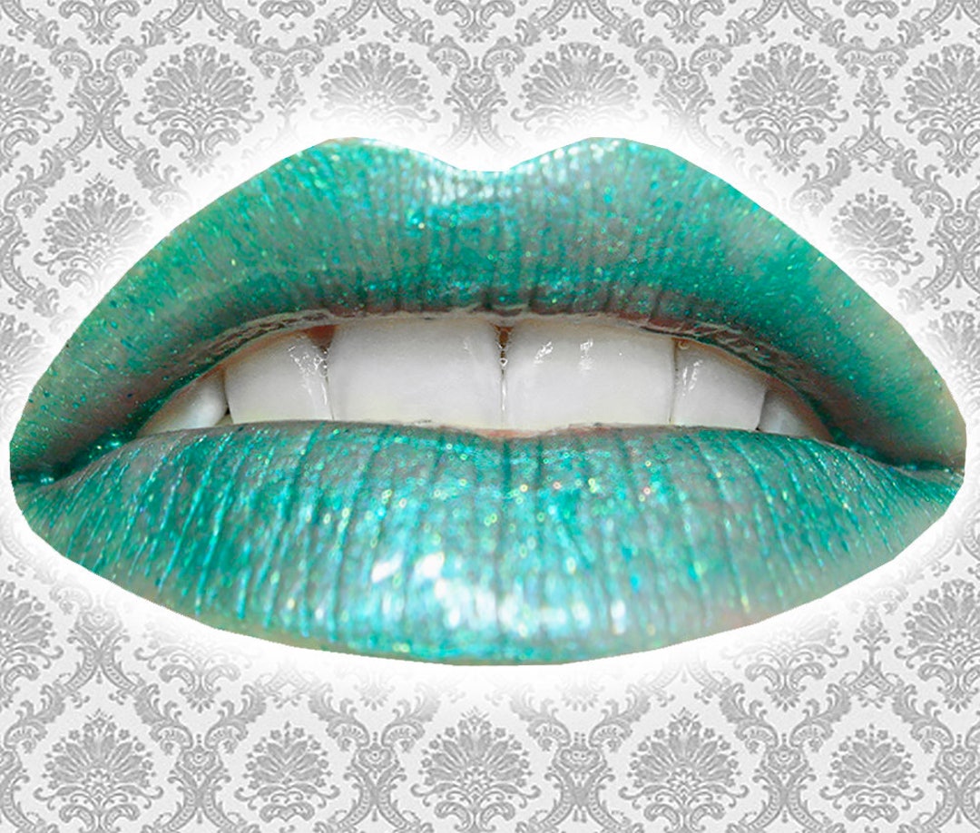 SIREN Lip Gloss, Ocean Teal, Turquoise Glitter, Lip Glaze, Mermaid Teal ...