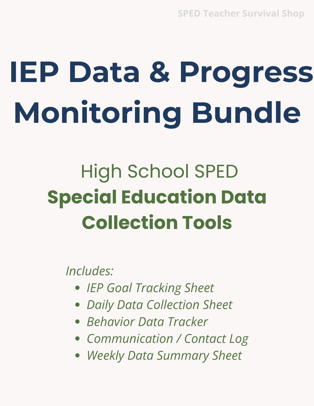 IEP Data Tracking Bundle | High School SPED Progress Monitoring Sheets ...