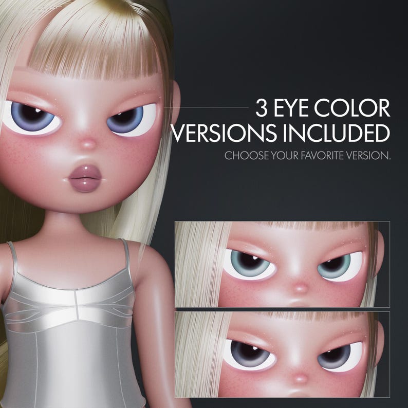 Printable Avatar Poster & Digital Wallpaper | Warm Skin Blonde Hair 3D ...