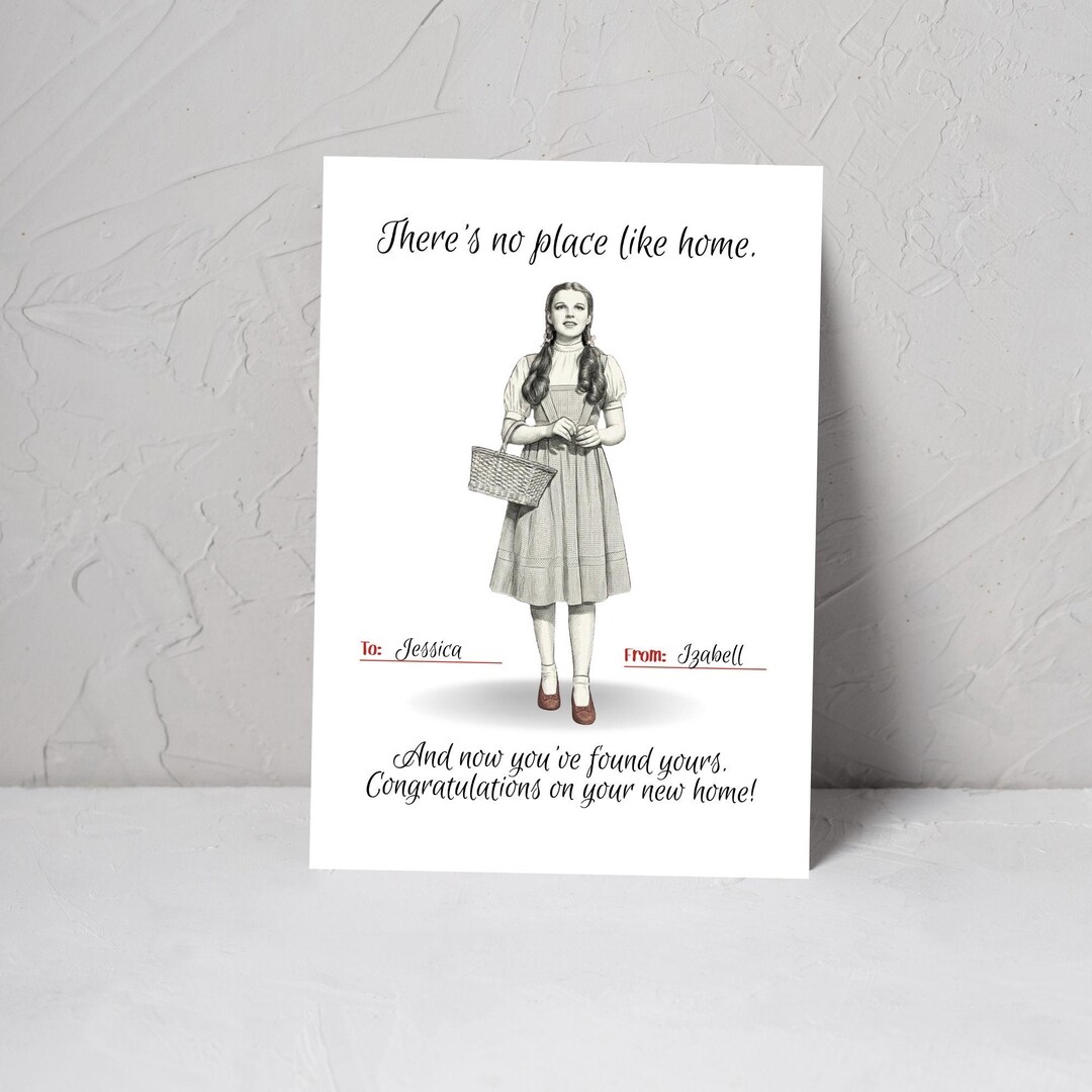 There's No Place Like Home Wizard of Oz Welcome Home Card | Dorothy ...