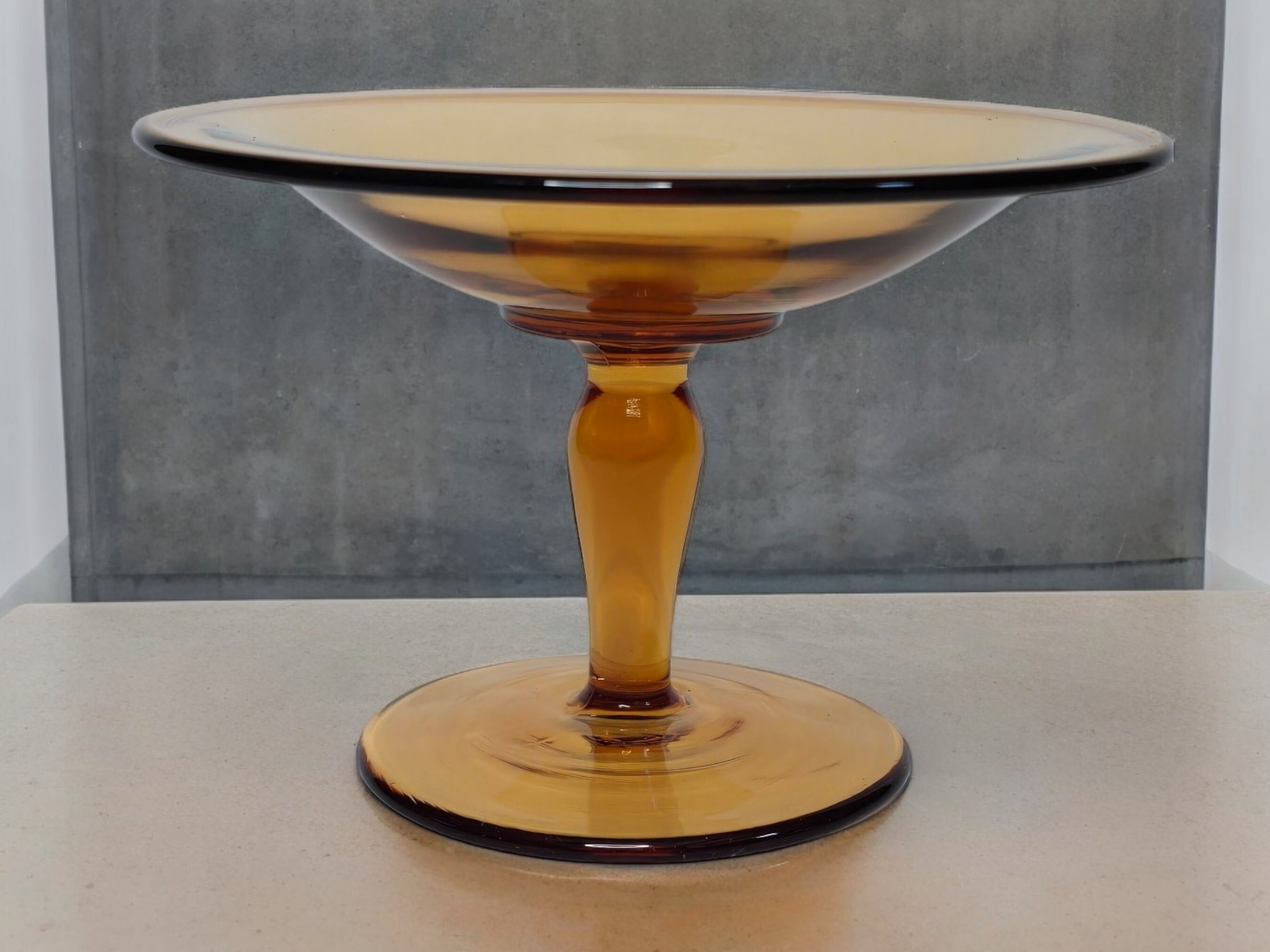 RARE Design Tiffin Amber Glass Compote Bowl MCM Vintage - Etsy