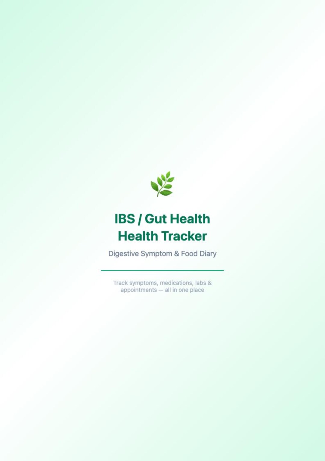 IBS Gut Health Tracker Printable, FODMAP Food Diary and Digestive ...