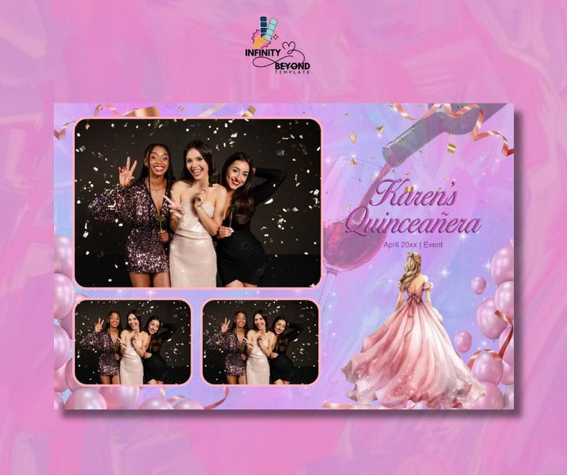 Quinceañera Pink | Debut 18 Birthday Party Frame | Sweet 16 Editable ...
