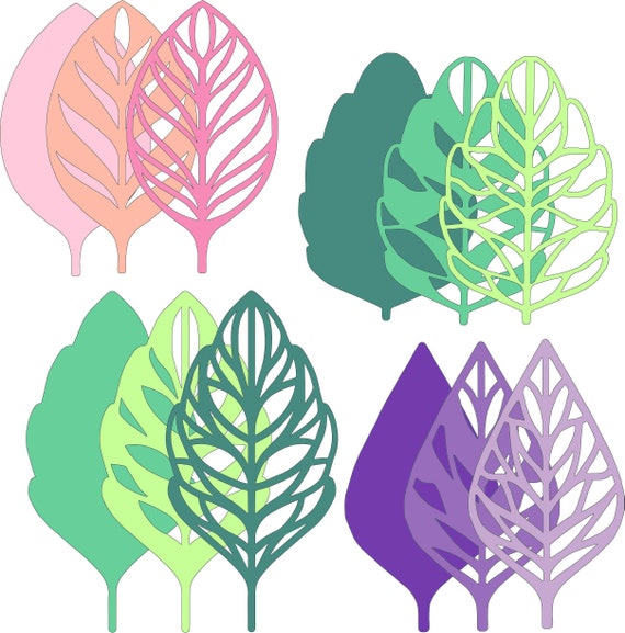 SVG and PNG Leaf Layers Set DIGITAL With Print Out Stencils - Etsy