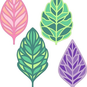 SVG and PNG Leaf Layers Set *DIGITAL* With Print Out Stencils - Etsy