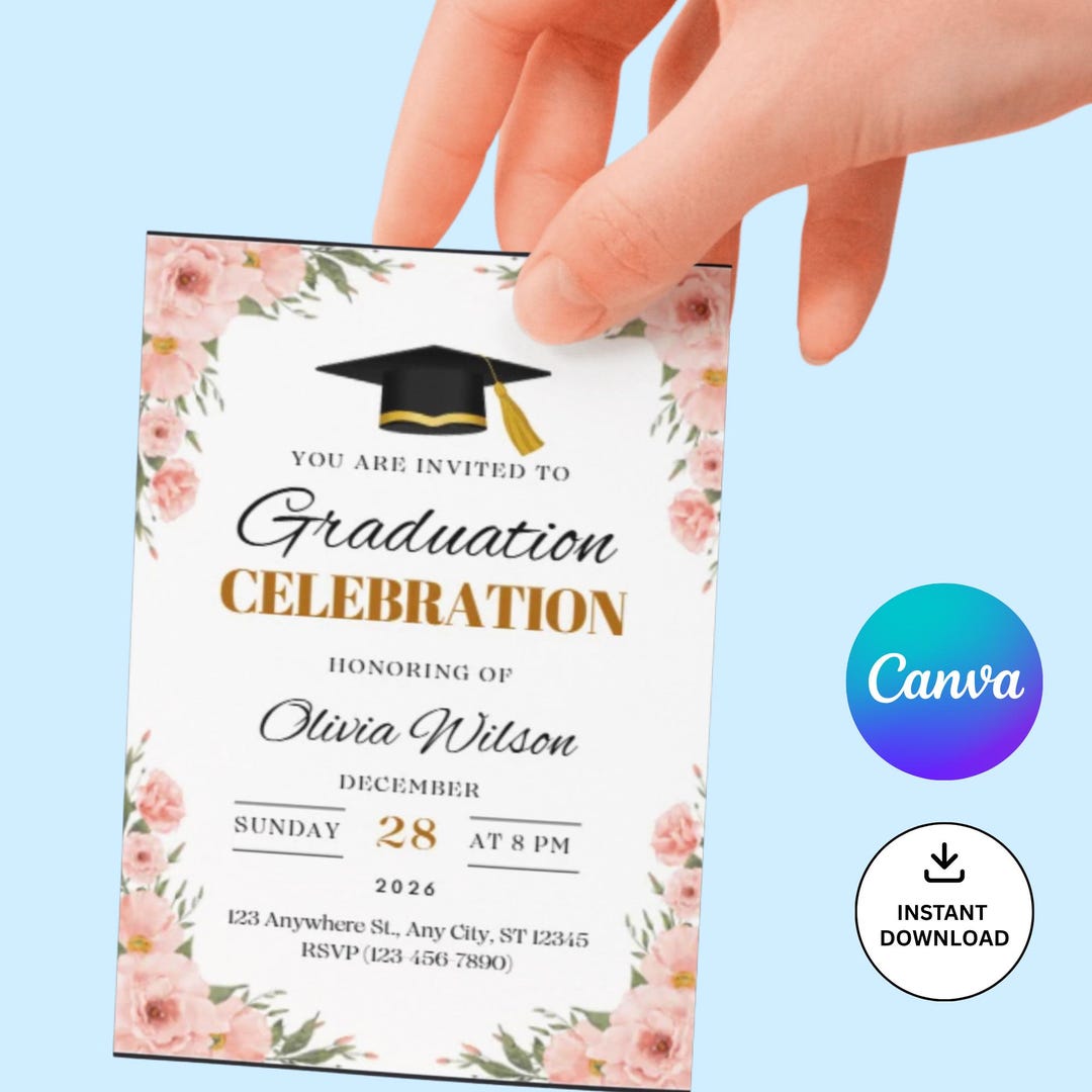 Editable Graduation Invitation Template Class of 2026, Graduation Party ...