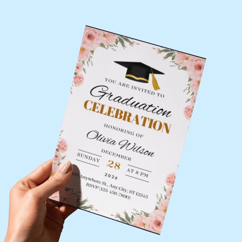 Editable Graduation Invitation Template Class of 2026, Graduation Party ...