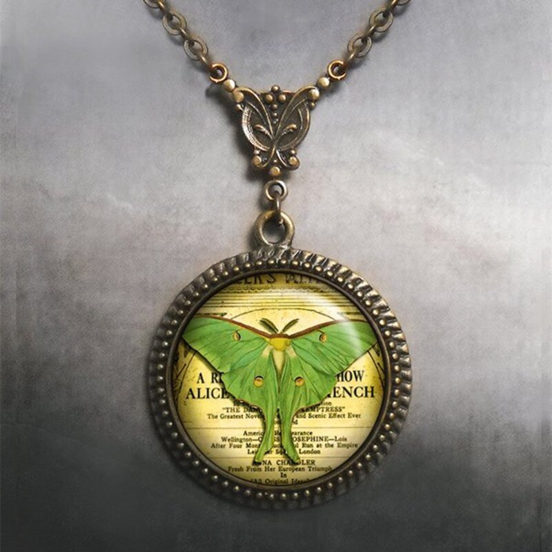 Moth Necklace - Etsy