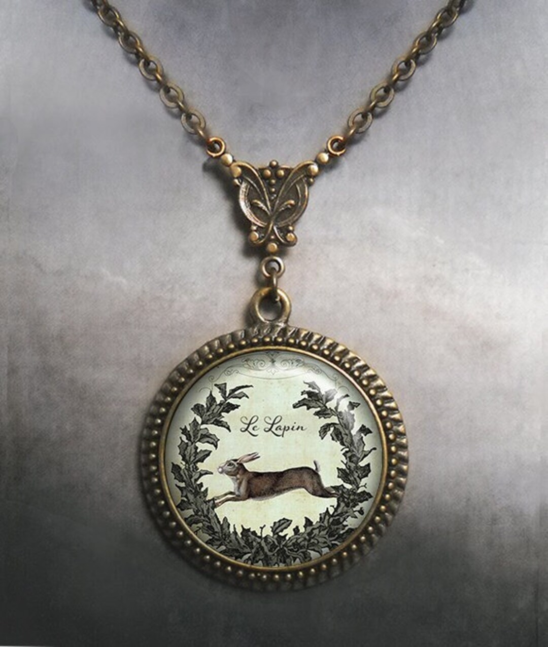 Le Lapin French Easter Bunny Necklace, Victorian Jewelry Easter Rabbit ...