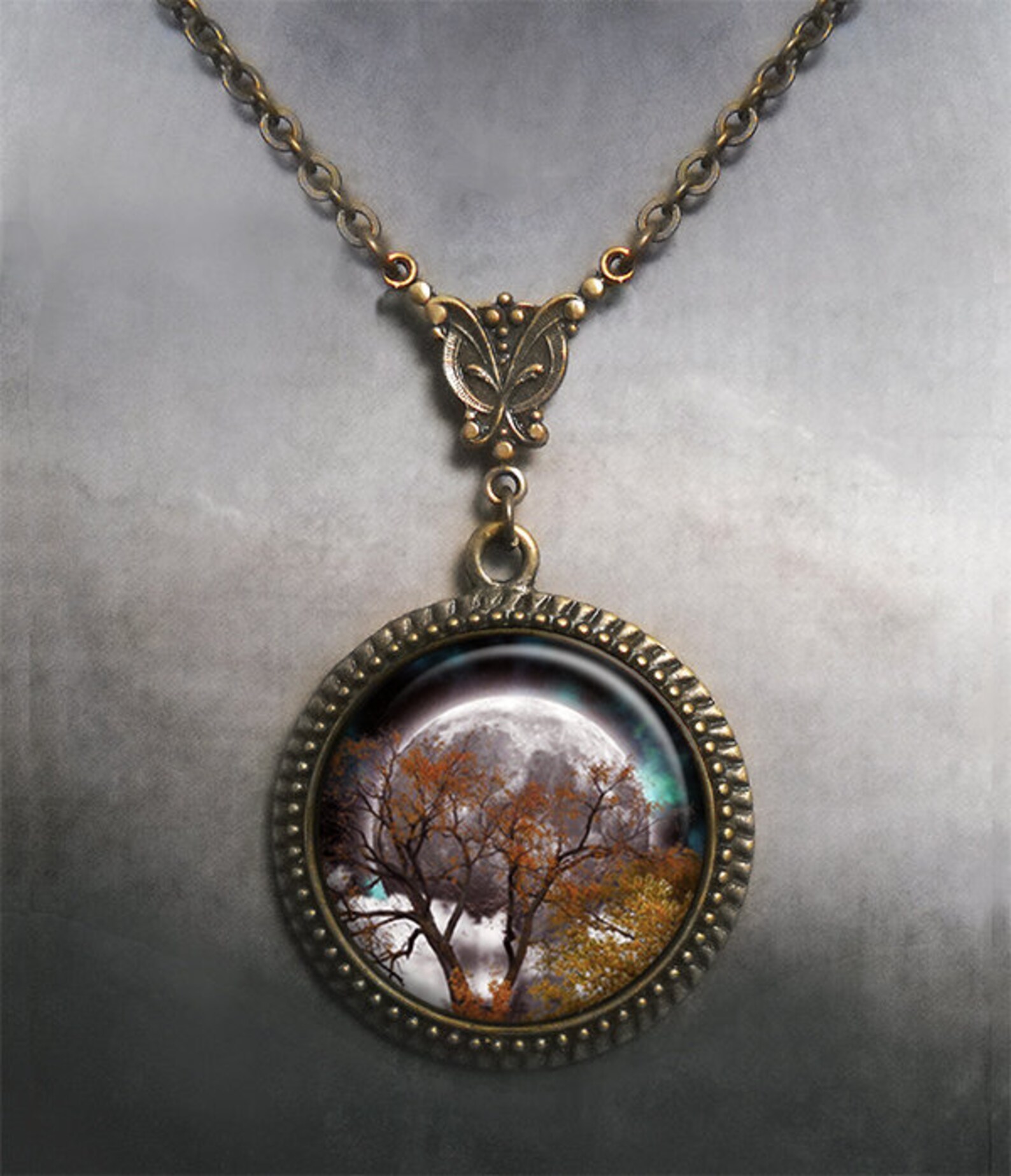 Autumn Equinox Pendant Autumn Equinox Necklace Full Moon - Etsy