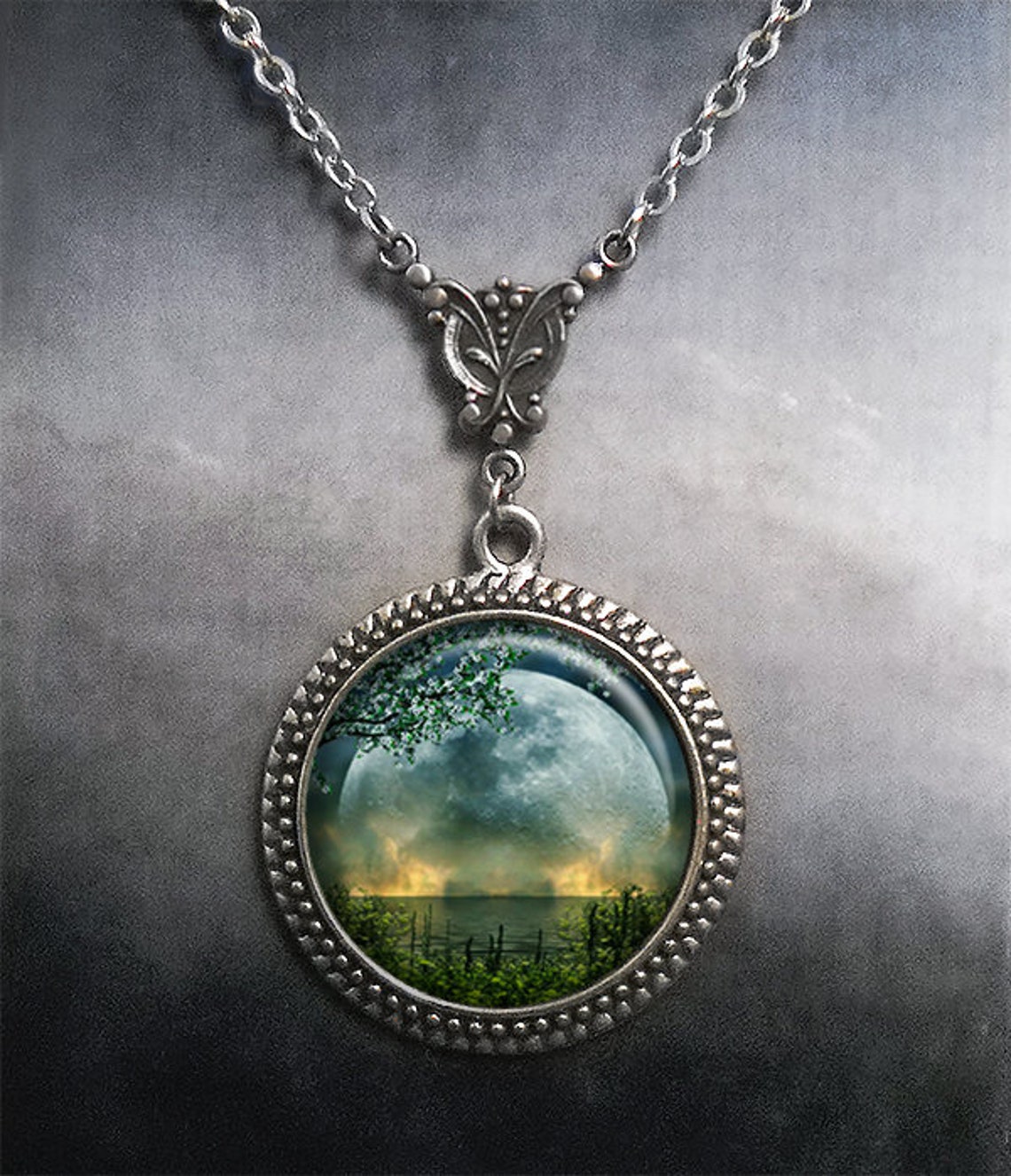 Summer Solstice Necklace Summer Solstice Pendant Full Moon - Etsy