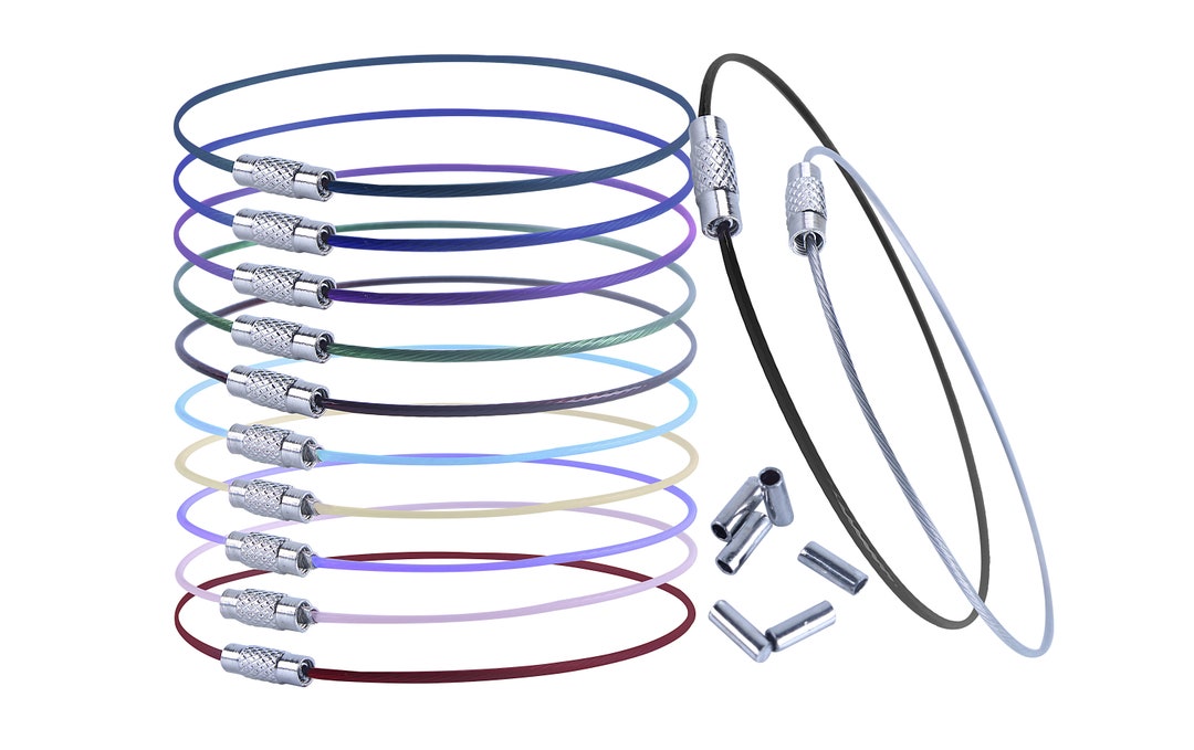 Colored Stainless Steel Keychain Wire Cable Loops, 50pcs - Etsy