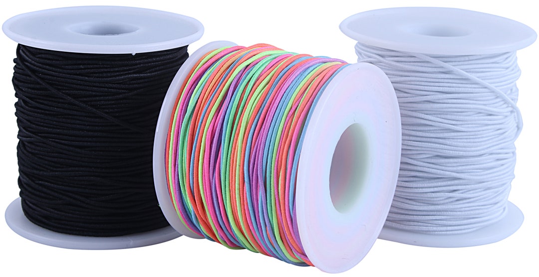 3 Colors Mixed 1.0mm/1.5mm/2.0mm Rubber Elastic Cord Stretchy Bracelet ...