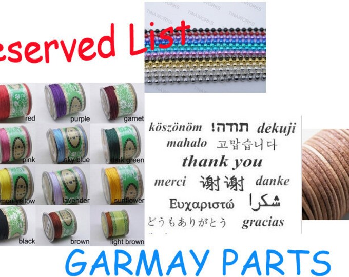 RESERVED List---for M - Etsy