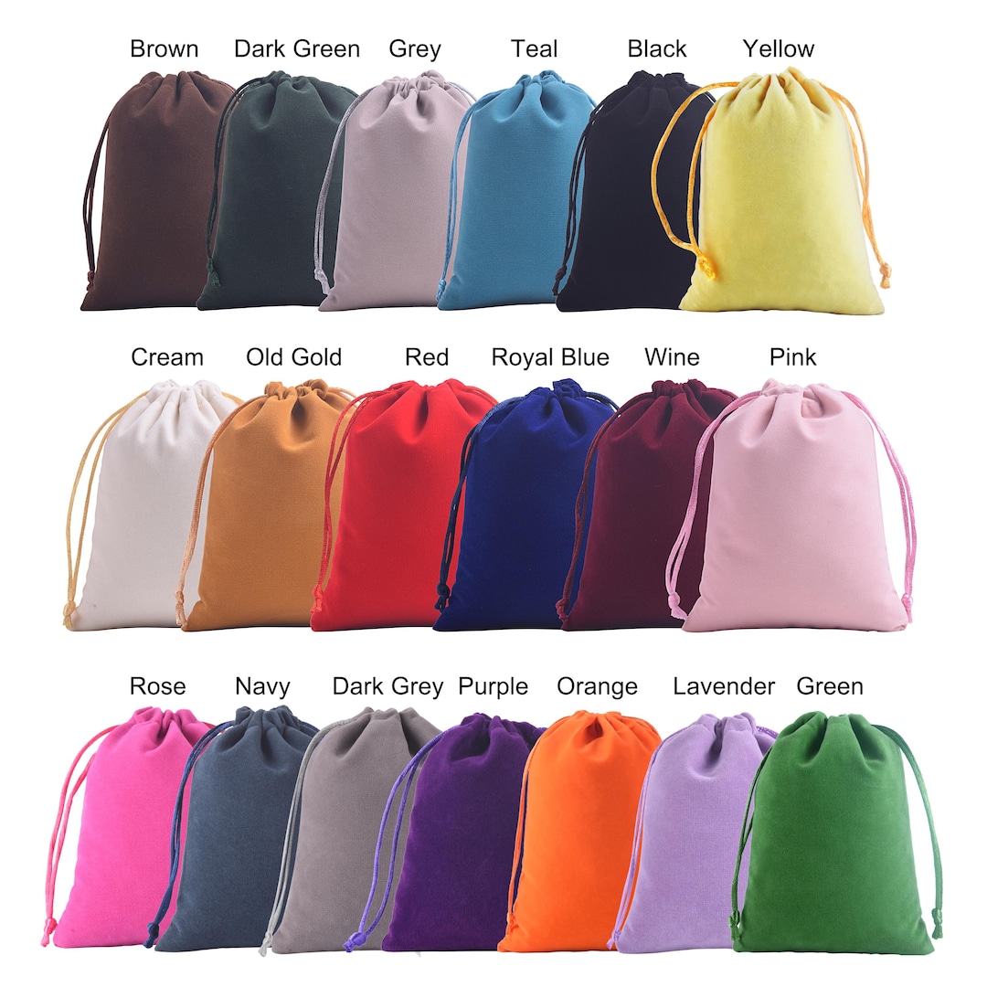19 Colors Avail.-- 50pcs Velvet Drawstring Bags Velvet Jewelery Pouches ...