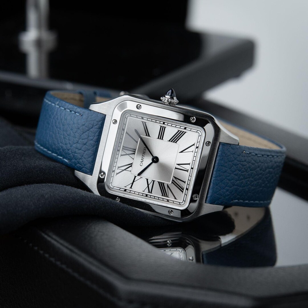 Vintage Tank Cartier Santos Dumont XL Extra Large SERVICED Silver Dial ...