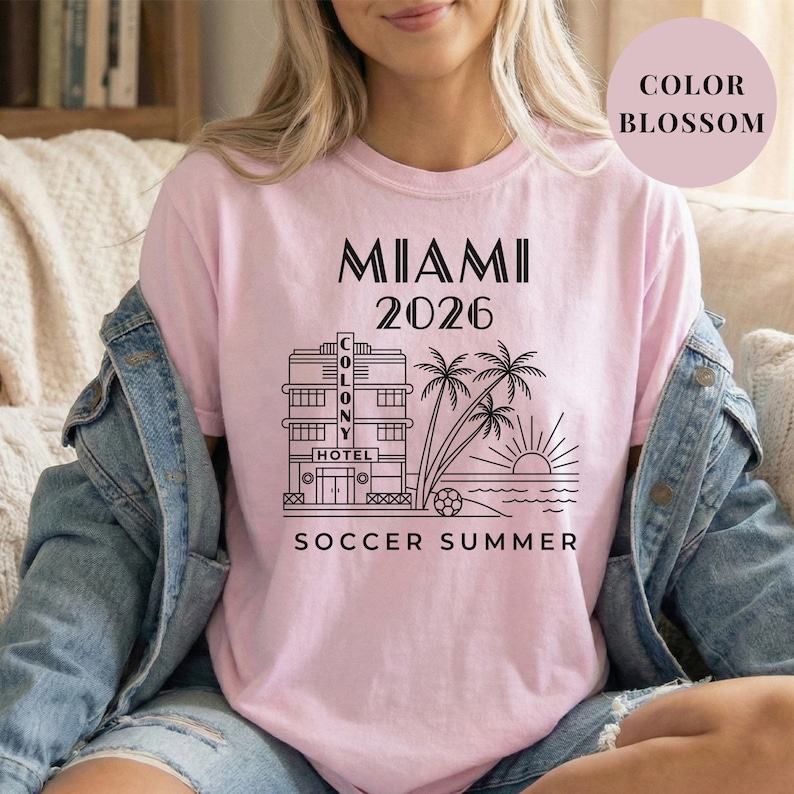 Miami 2026 Soccer Summer Shirt, Art Deco Florida Graphic Tee, Vintage ...