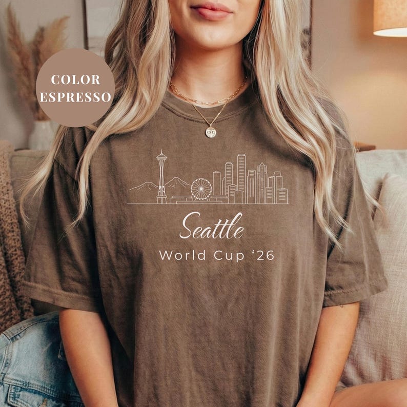 Seattle World Cup 2026 Minimalist Skyline Shirt, Comfort Colors Soccer ...